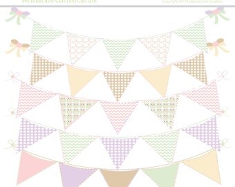Bunting Banner Flag Pennant Digital Clipart Graphics Instant Download ...