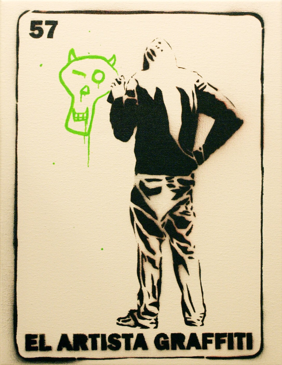 Mexican Graffiti Artist Portrait 11x14 Graffiti on Canvas Pop