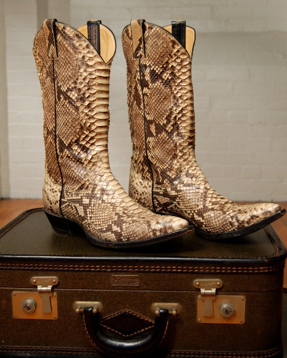 vintage snakeskin cowboy boots