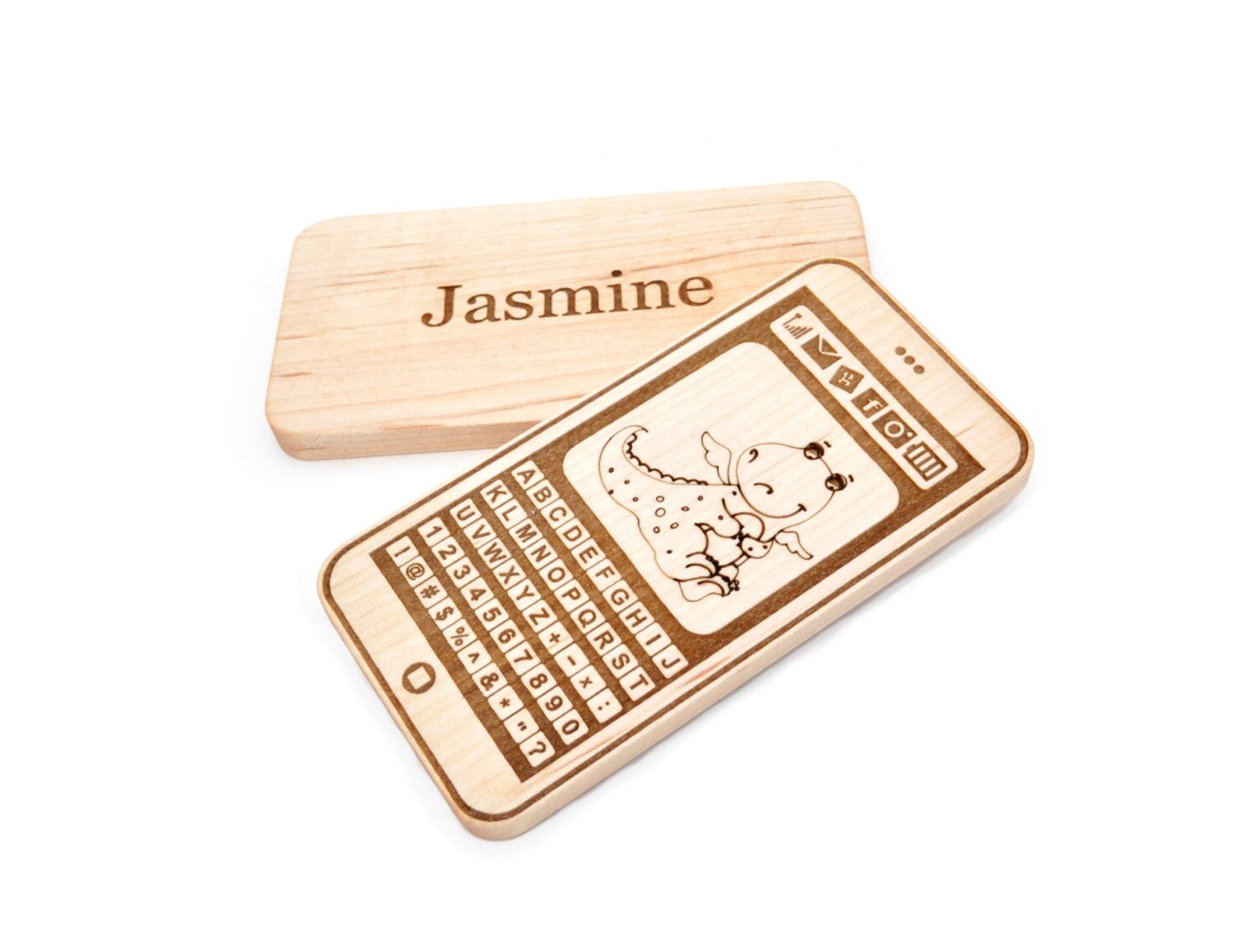 Personalized Phone Toy Wooden Toy Wood Teething Toy Eco
