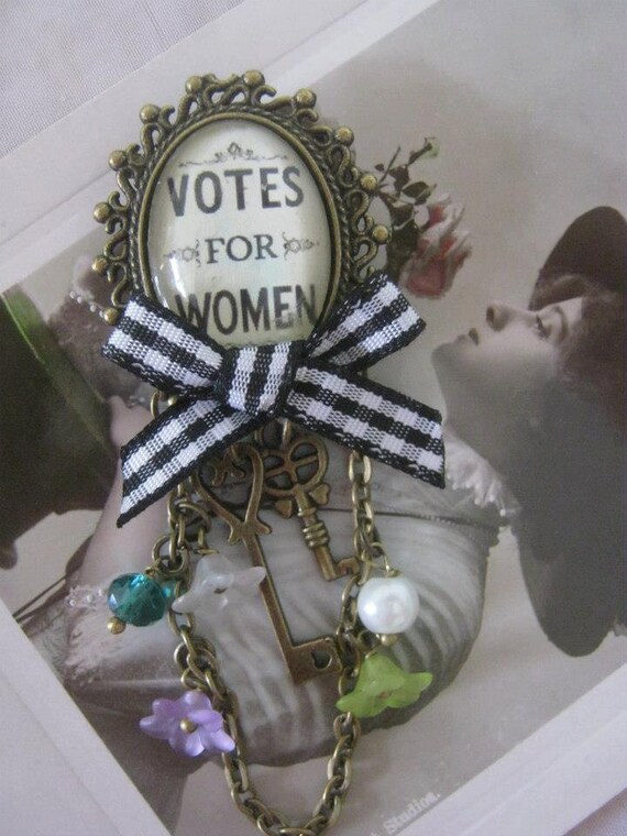 Vintage Votes For Women Suffragette Brooch Unique Beautiful