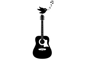 Guitar wall decal | Etsy