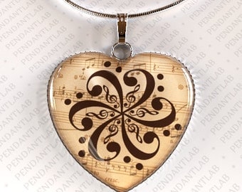 Bass Clef Flower Pendant, Bass Clef, Bass Clef Necklace, F-clef Jewelry ...
