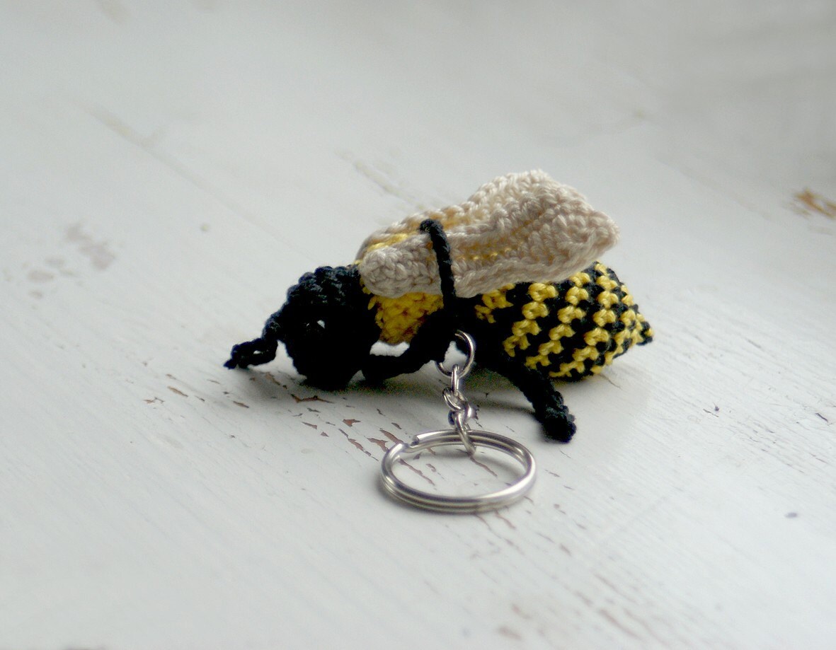 Key Chain Bee Crochet Bee Keyring Bee decoration