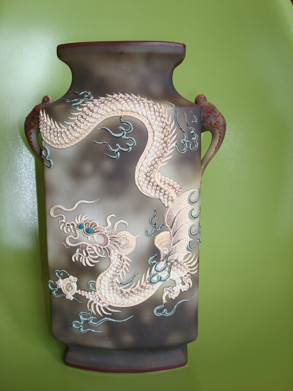 Items similar to Nippon moriage dragonware vase with elephant head ...