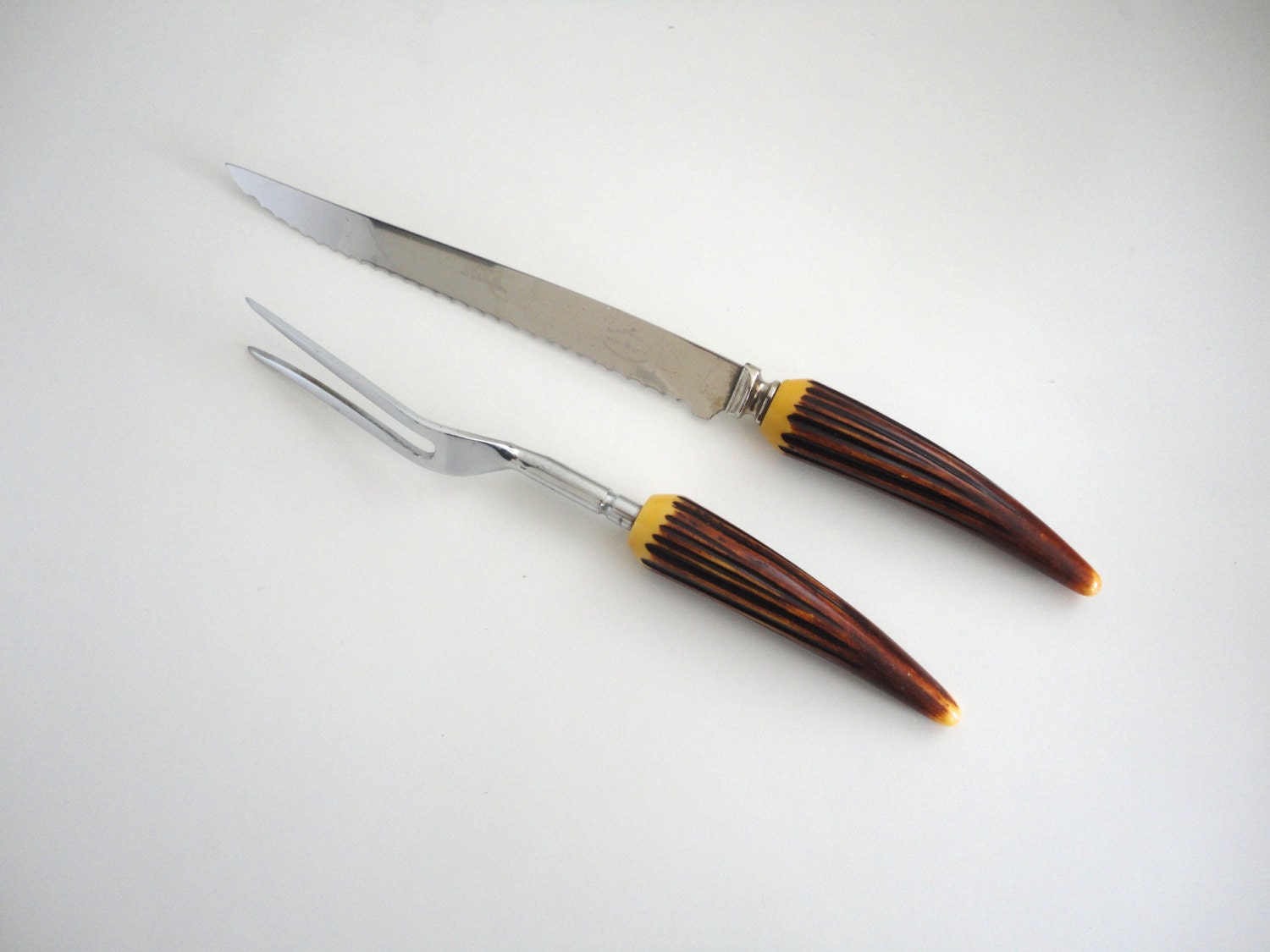 Carving Set Bakelight Horn Carving Set in Horn Knife and Fork Set ...