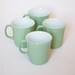Set of 4 Rare Vintage Mint Green Pyrex Corning Ware Coffee