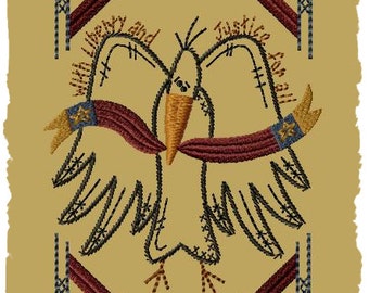 Primitive Machine Embroidery Design-Willow by PrimitiveKeepers