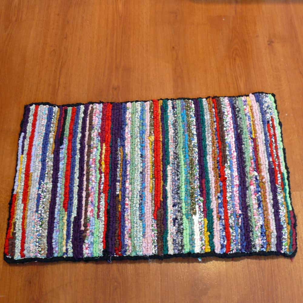Colorful Recycled Locker Hook Rug
