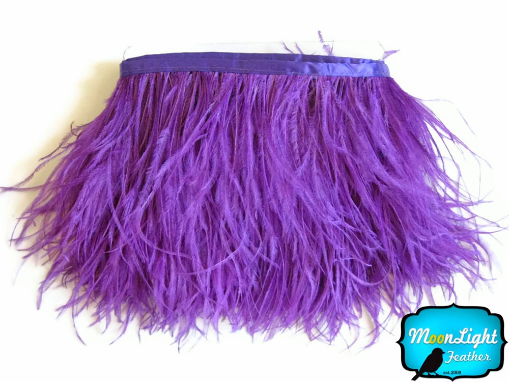 Purple Ostrich Feathers 1 Yard PURPLE by MoonlightFeatherInc