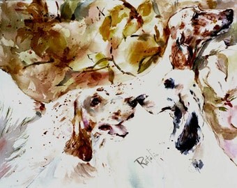 Items similar to Kerry Blue Terrier, acrylic fine art dog print, signed ...