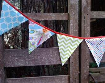 Circus Bunting Fabric Party Flags size small bunting banner
