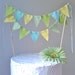 Cake Bunting Pennant Flags Cake Topper Aqua Lime Chartreuse