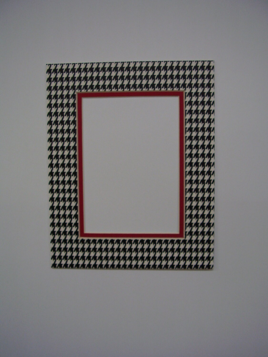 Picture Frame Mat Houndstooth Check Black & White with Alabama