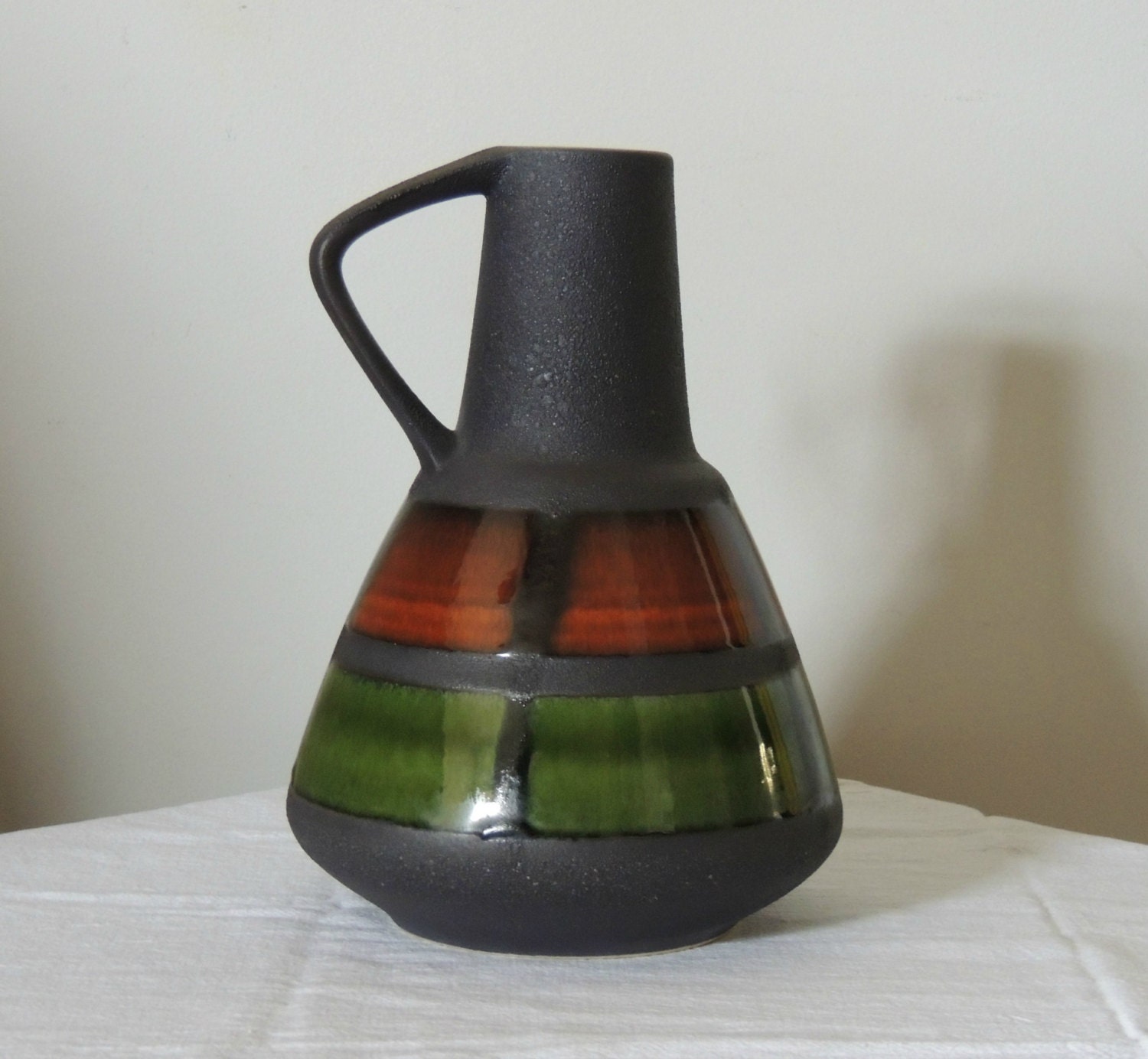 Dumler and Breiden German Pottery Vase with Handle / Mid