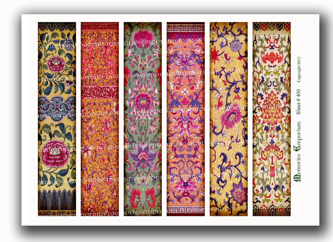 Bookmarks Book Marks Chinese Oriental Asian Antique Floral