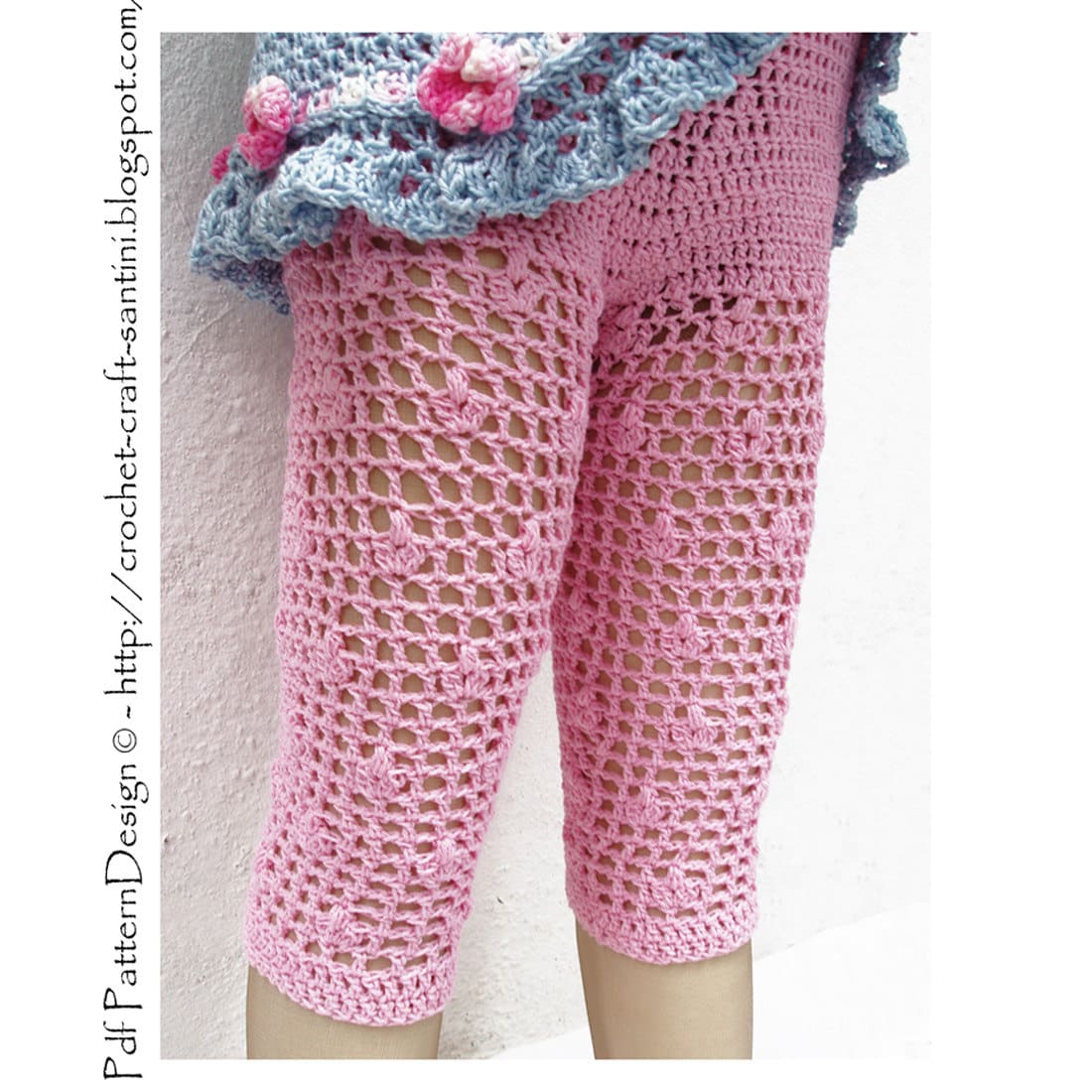 Crochet Flower-Leggings for little girls by PdfPatternDesign
