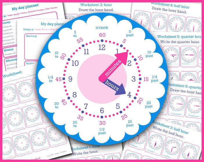 Tell The Time Printable Clock Home School Printable by Pininkie