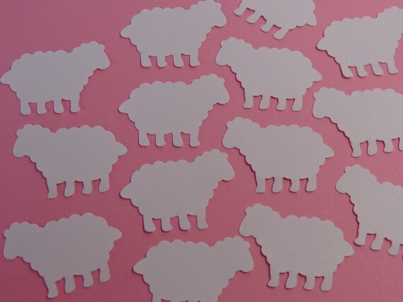 Items similar to 100 White Sheep Lamb Paper Punch Die Cuts Scrapbooking ...