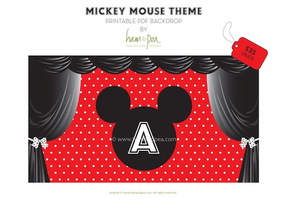 Mickey Mouse Theme backdrop printable file