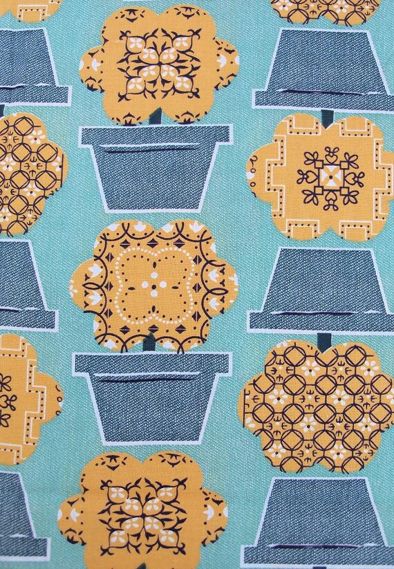 Vintage Cotton Fabric Faux Gaberdine Teal by AntiquesandVaria