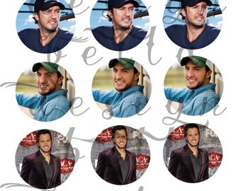 Luke Bryan Inspired Digital Image Sheet 1" Circles