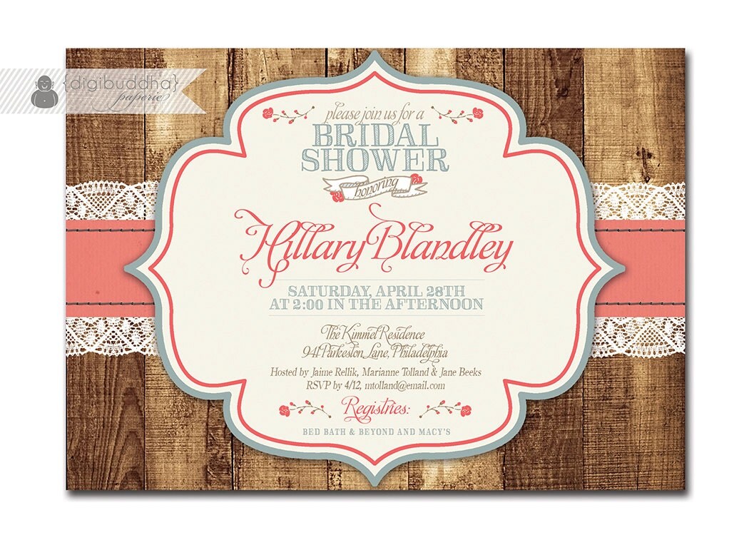 Rustic Shower Invitations