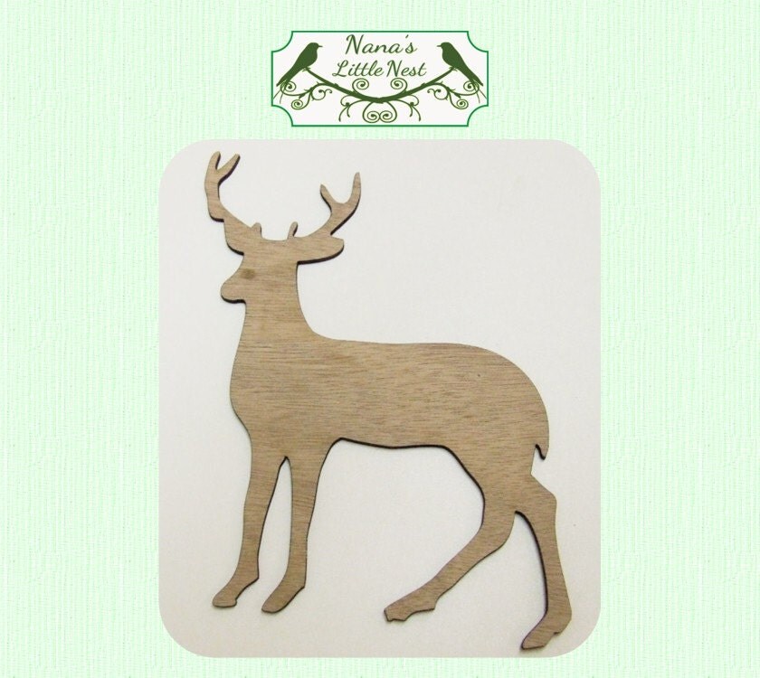 Antlered Deer Wood Cut Out Laser Cut