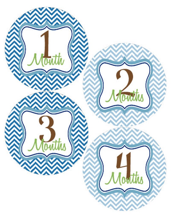 Items similar to Boy Monthly Milestone Stickers - Month by Month ...