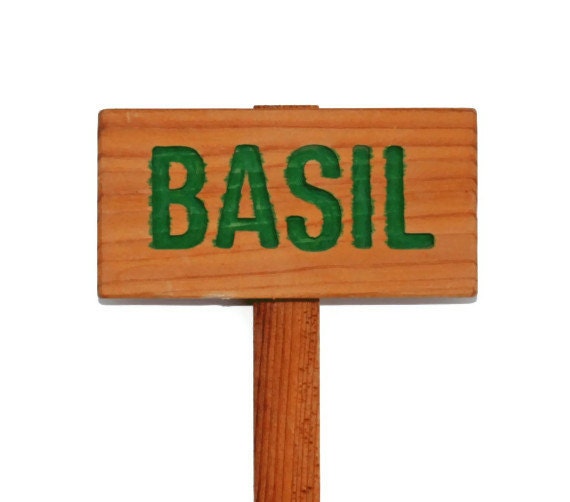 BASIL Herb Garden Sign Painted & Oil Sealed Cedar by TheCommonSign