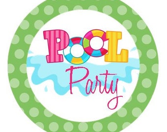 Pool party stickers | Etsy