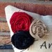 Cincinnati Reds Burlap/Red Chevron Pillow by VineandWineBoutique