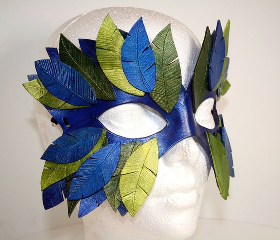 Items similar to Leather bird mask , exotic fantasy bird with sculpted ...