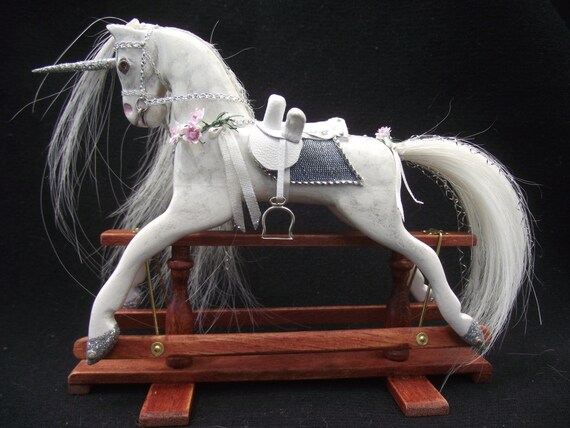 Items similar to Fantasy rocking unicorn in Victorian English style on Etsy