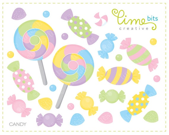 Candy Pastels Clip Art by LimeBitsCreative on Etsy