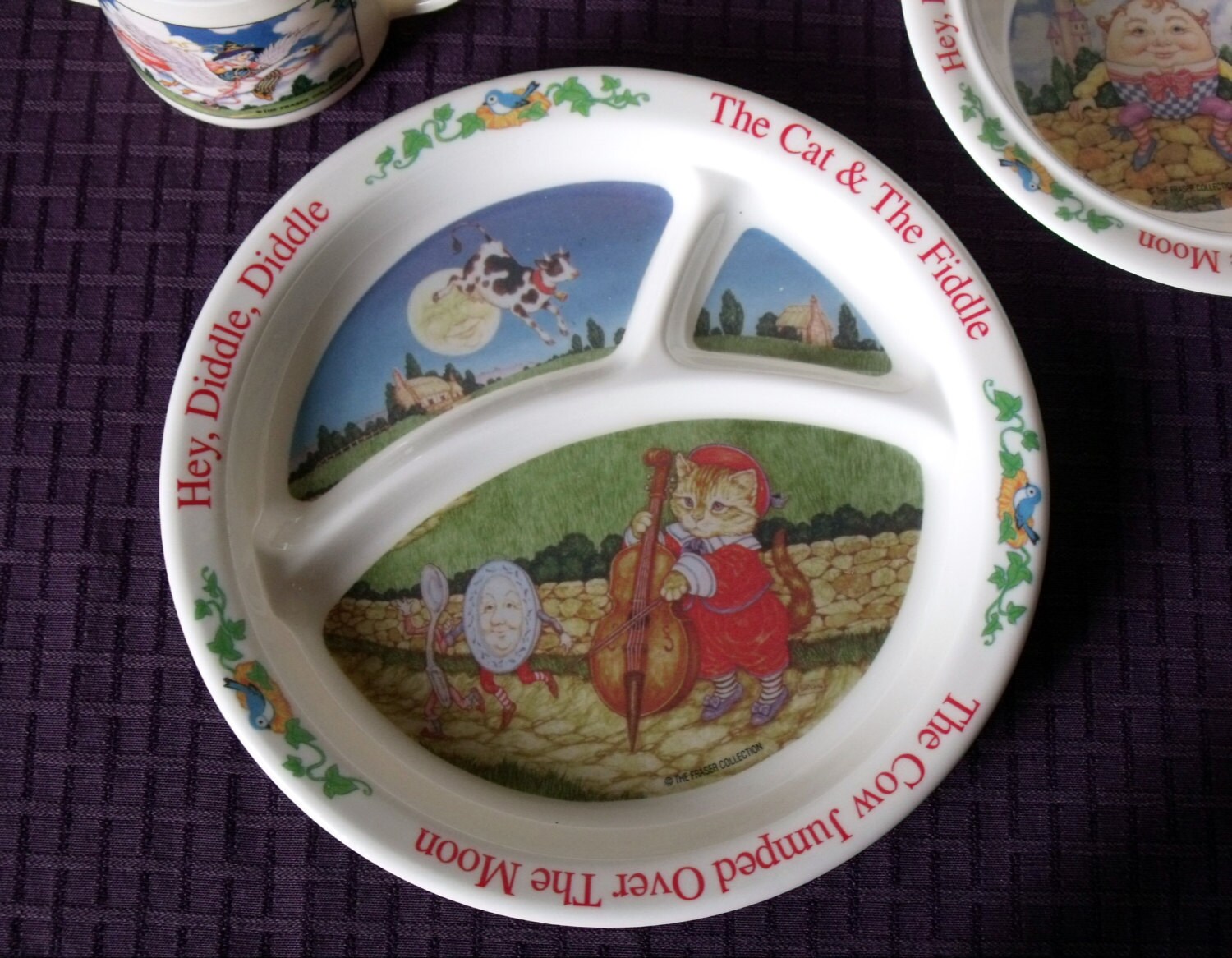 Hey Diddle Diddle The Cat and the Fiddle Toddler Cup Plate