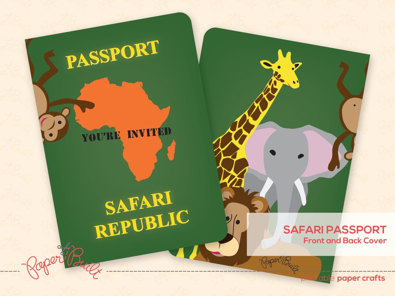 Printable Safari Birthday Party Passport by PaperBuiltShop on Etsy
