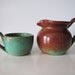 Pine Ridge Sioux Pottery Pitcher and Cup Brown and Turquoise