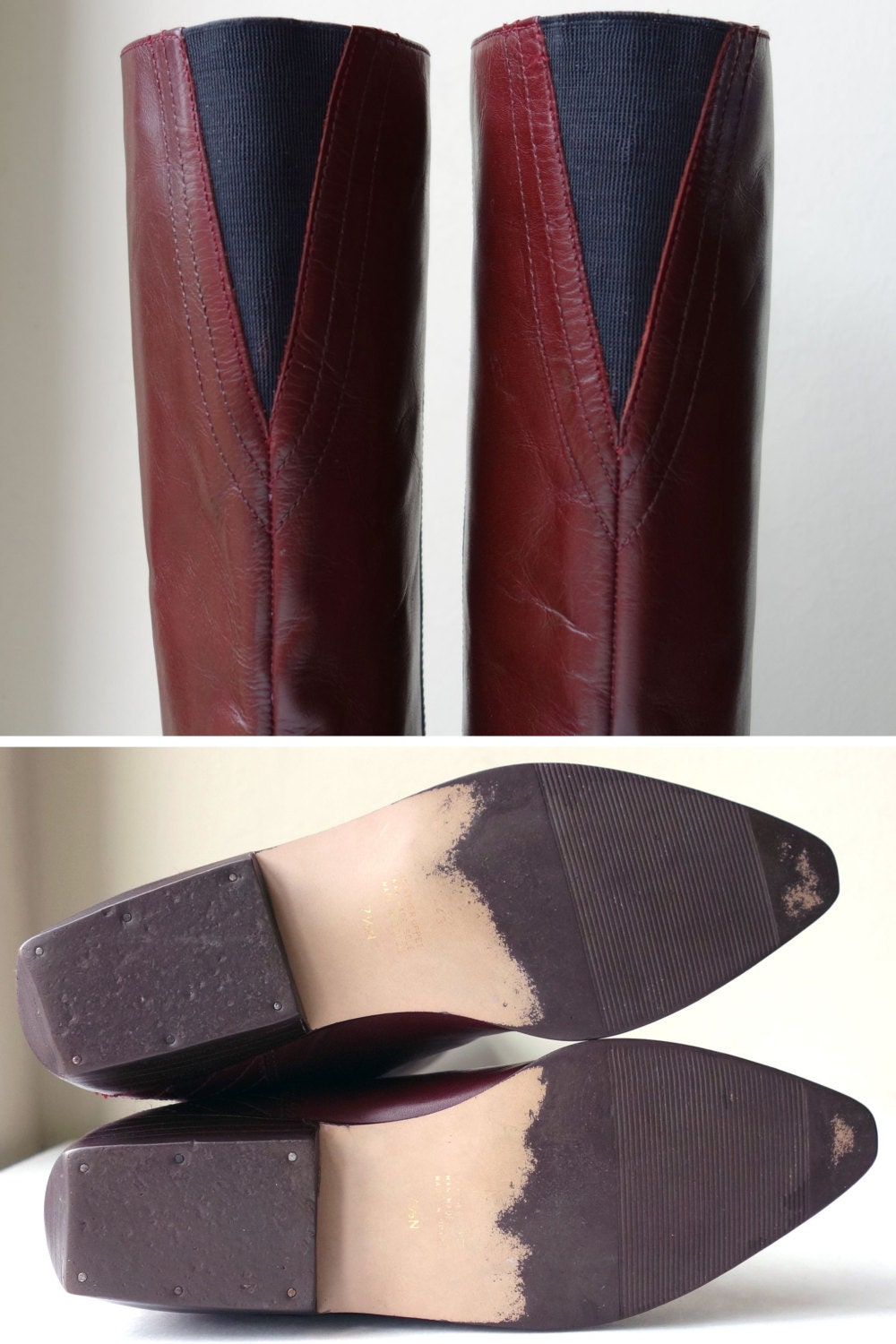 Vintage 80s Etienne Aigner Maroon Red Oxblood Burgundy