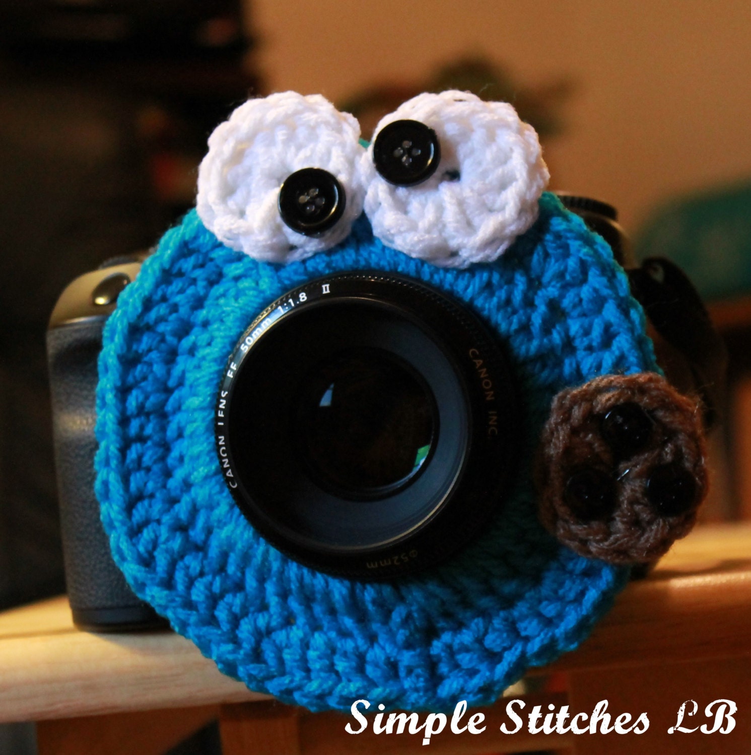 Cookie Monster Camera Lens Buddy by SimpleStitchesLB on Etsy