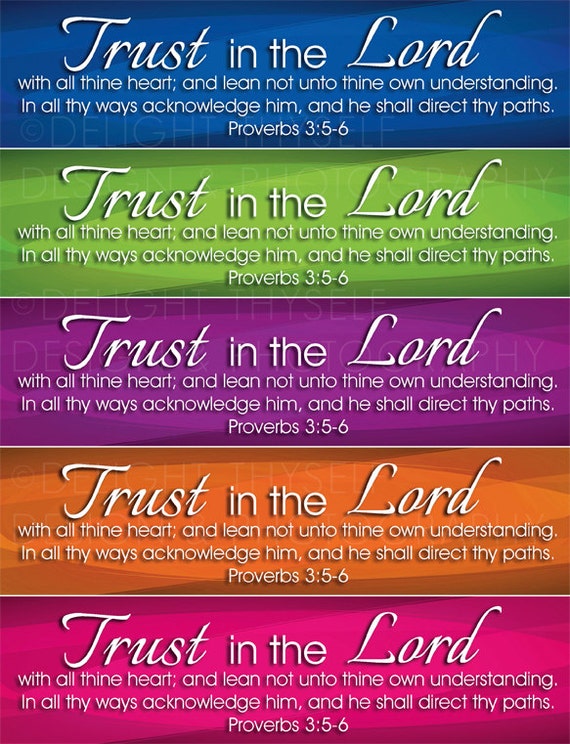 Items similar to Trust in the Lord - Proverbs 3:5-6 - 10 Bookmarks - 2 ...