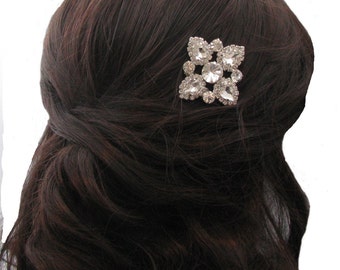 Silver Rhinestone Jeweled Hair Comb Wedding by LoveForeverBridal