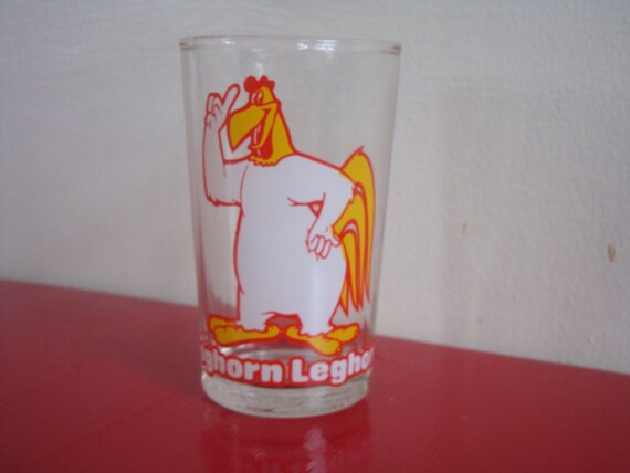 SALE Foghorn Leghorn Vintage Glass Tumbler Looney Toons 1976