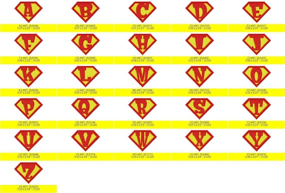 Superman Style Superfont Machine Embroidery Fonts 1400