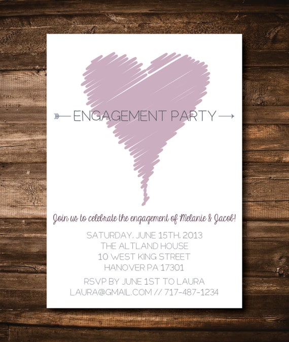 Items similar to Heart Engagement Party Invitation on Etsy