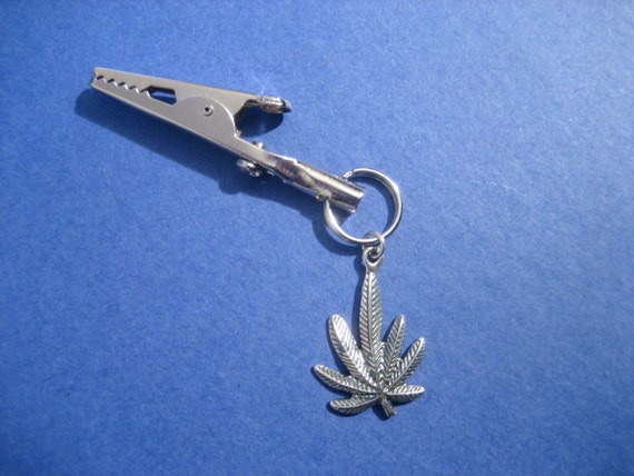 Sterling Silver Marijuana Leaf Roach Clip by maryjaneclips on Etsy