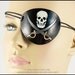 Skull and swords pirate eye patch Jolly Roger handmade leather