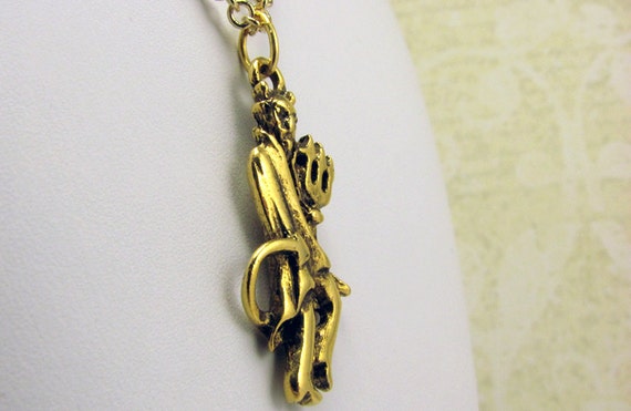 Gold Devil Necklace Halloween Jewelry Satan by LuvCherie on Etsy
