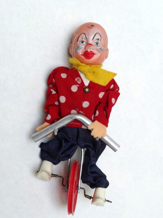 Vintage Clown Toy from West Germany Tightrope Walker Colorful