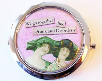 Funny compact mirror Retro humor funny saying compact